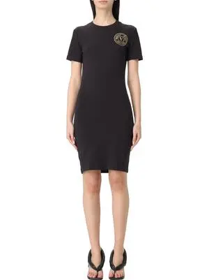 Versace Short Sleeve T-shirt Dress - Black