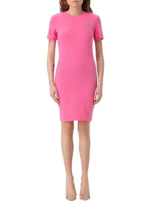 Versace Short Sleeve T-shirt Dress - Pink
