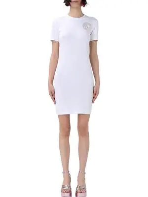 Versace Short Sleeve T-shirt Dress - White