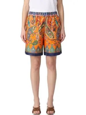 Etro Ramie Shorts With Paisley Print - Multicolor