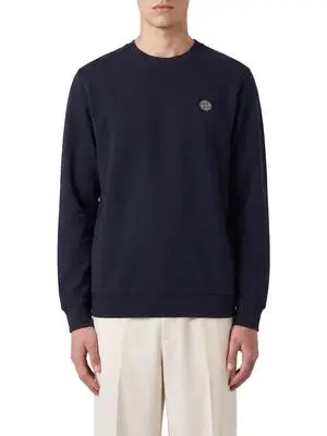 Stone Island Slim Fit Long-sleeve Cotton T-shirt With Compass Logo - Blue