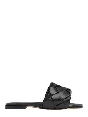 Bottega Veneta Lido Woven Nappa Leather Mule Sandals - Black