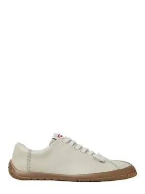 Camper Peu Path+ Smooth Leather Slip-on Sneakers With Elastic Laces - Beige