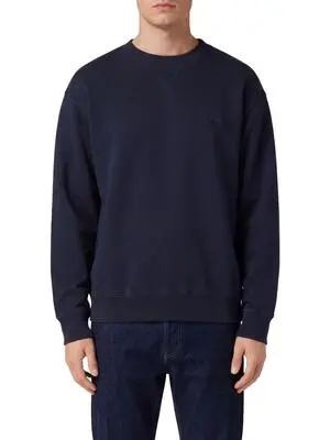 JW Anderson Cotton Crewneck Sweatshirt With Embroidered Logo - Blue