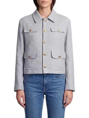 CIRCOLO 1901 Circolo 1901 Textured Linen And Cotton Blend Jacket Grey