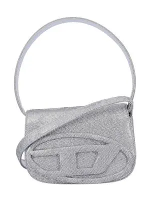 DIESEL® Diesel Metallic Logo Shoulder Bag Silver
