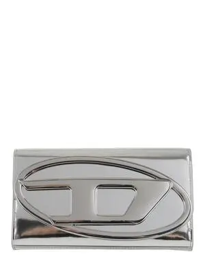 DIESEL® Metallic Logo Clutch - Silver