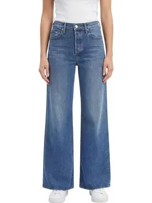 MOTHER Wide Leg Stretch Denim Jeans - Blue