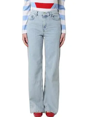 Moschino Wide Leg Light Wash Denim - Gnawed Blue