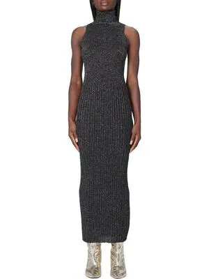 Moschino Ribbed Knit Turtleneck Maxi Dress - Black