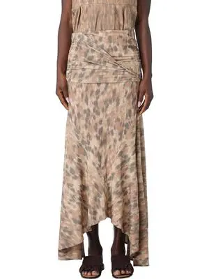 GANNI Camouflage Recycled Polyester Maxi Skirt - Beige