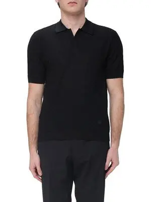 Emporio Armani Knitted Polo Shirt - Black