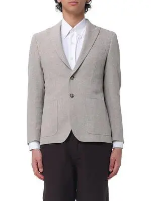 MANUEL RITZ Single-breasted Cotton Blend Blazer - Beige
