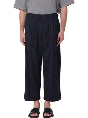 Barena Venezia Virgin Wool Blend Cropped Fit Trousers - Blue