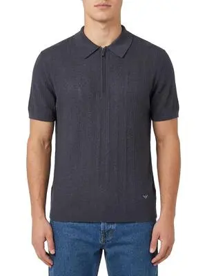 Emporio Armani Knitted Polo Shirt - Grey 1