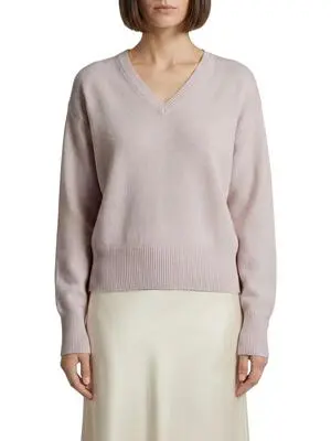 SA SU PHI Pure Cashmere V-neck Sweater - Nude