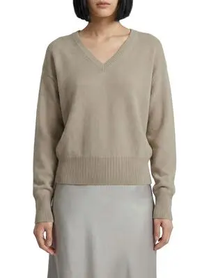 SA SU PHI Pure Cashmere V-neck Sweater - Sand