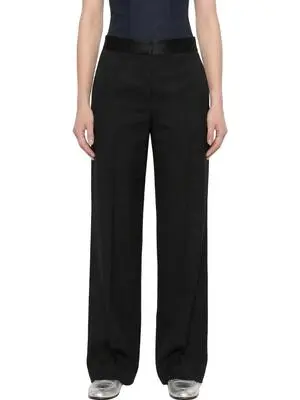 JIL SANDER Satin Palazzo Trousers - Black