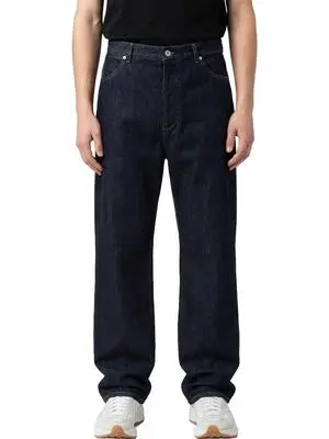 JIL SANDER Cotton Denim Wide Leg Jeans - Grey