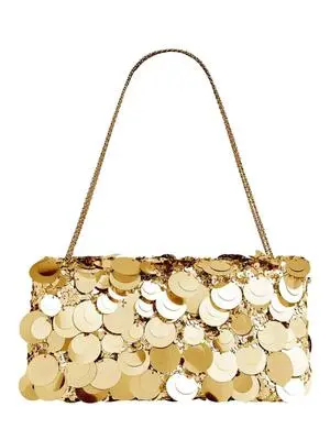 Rabanne Sparkle Baguette Sequin Embroidered Fabric Bag - Silver
