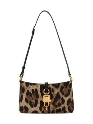 Dolce & Gabbana Lock Animal Print Twill Mini Shoulder Bag - Multicolor