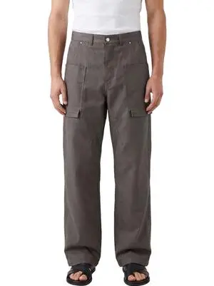 Rick Owens Wide-leg Cotton Twill Cargo Pants - Grey