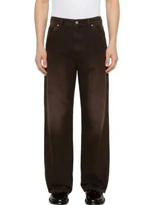 Marni Wide Leg Cotton Denim Jeans - Brown
