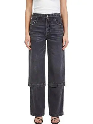Attico High Rise Wide Leg Jeans - Black