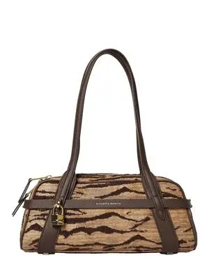 Elisabetta Franchi Elisabetta Franchi Tiger Print Top Handle Bag Camel