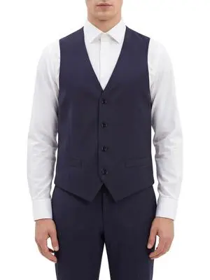LUIGI BIANCHI Single-breasted Wool Vest - Blue