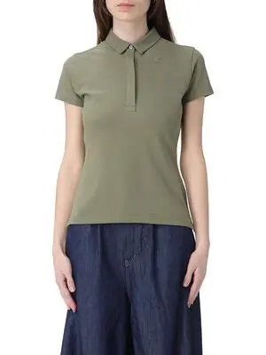 K-WAY Cotton Polo Shirt With Logo Detail - Green