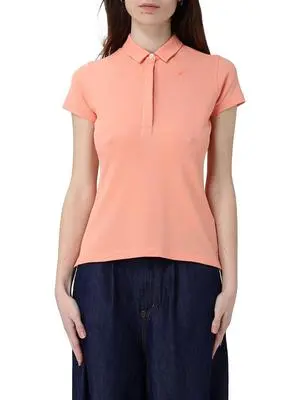 K-WAY Cotton Polo Shirt With Logo Detail - Pink