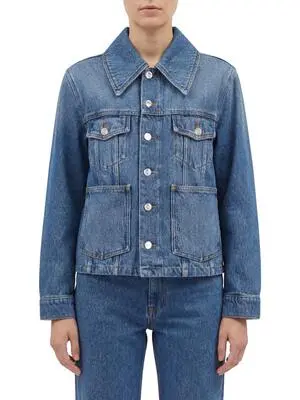 GANNI Organic Cotton Denim Jacket - Blue