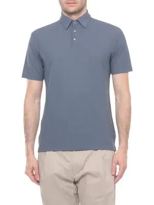 ZANONE Basic Cotton Polo Shirt - Blue 2