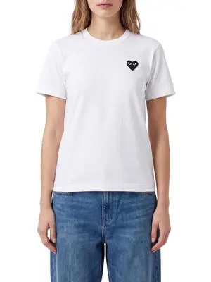 Play Comme Des Garcon Cotton T-shirt With Logo - White