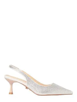 TWENTY FOURHAITCH Phuket Rhinestone Fabric Slingback - Transparent