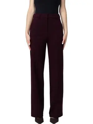 HANITA Tailored Wide-leg Trousers - Wine