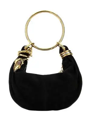 Chloé Bracelet Mini Suede Leather Handbag - Black