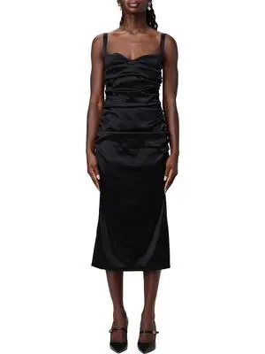 Dolce & Gabbana Ruched Midi Dress - Black