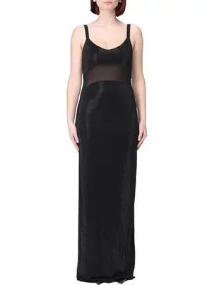 TWENTY FOURHAITCH Rhinestone Embellished Sheath Gown - Black