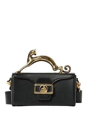 LANVIN Sculptural Handle Leather Bag - Black