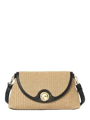 COCCINELLE Nikla Raffia And Crossbody Bag - Black
