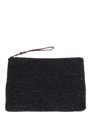 IBELIV Ibeliv Tea Ampy Crocheted Raffia Pouch Black