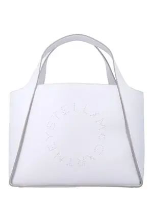 Stella McCartney Faux Leather Tote Bag With Micro Stud Logo - Grey