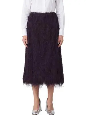 Dries Van Noten Dries Van Noten Fringed Midi Skirt Violet