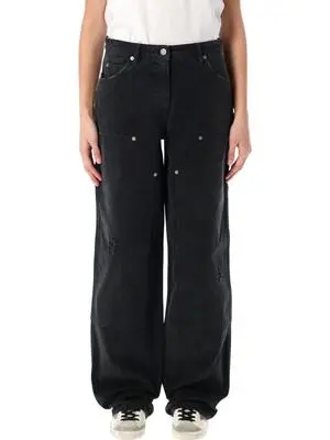 GOLDEN GOOSE Wide Leg Carpenter Jeans - Black