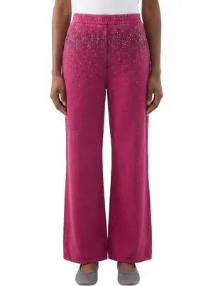Liu Jo Embellished Cotton Trousers - Fuchsia