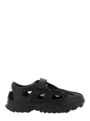Y3 Gsg9 Cut-out Leather And Mesh Sandals - Black