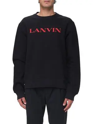 LANVIN Cotton Crew-neck Sweatshirt With Logo - Black