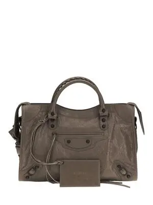 Balenciaga Le City Arena Leather Bag - Grey